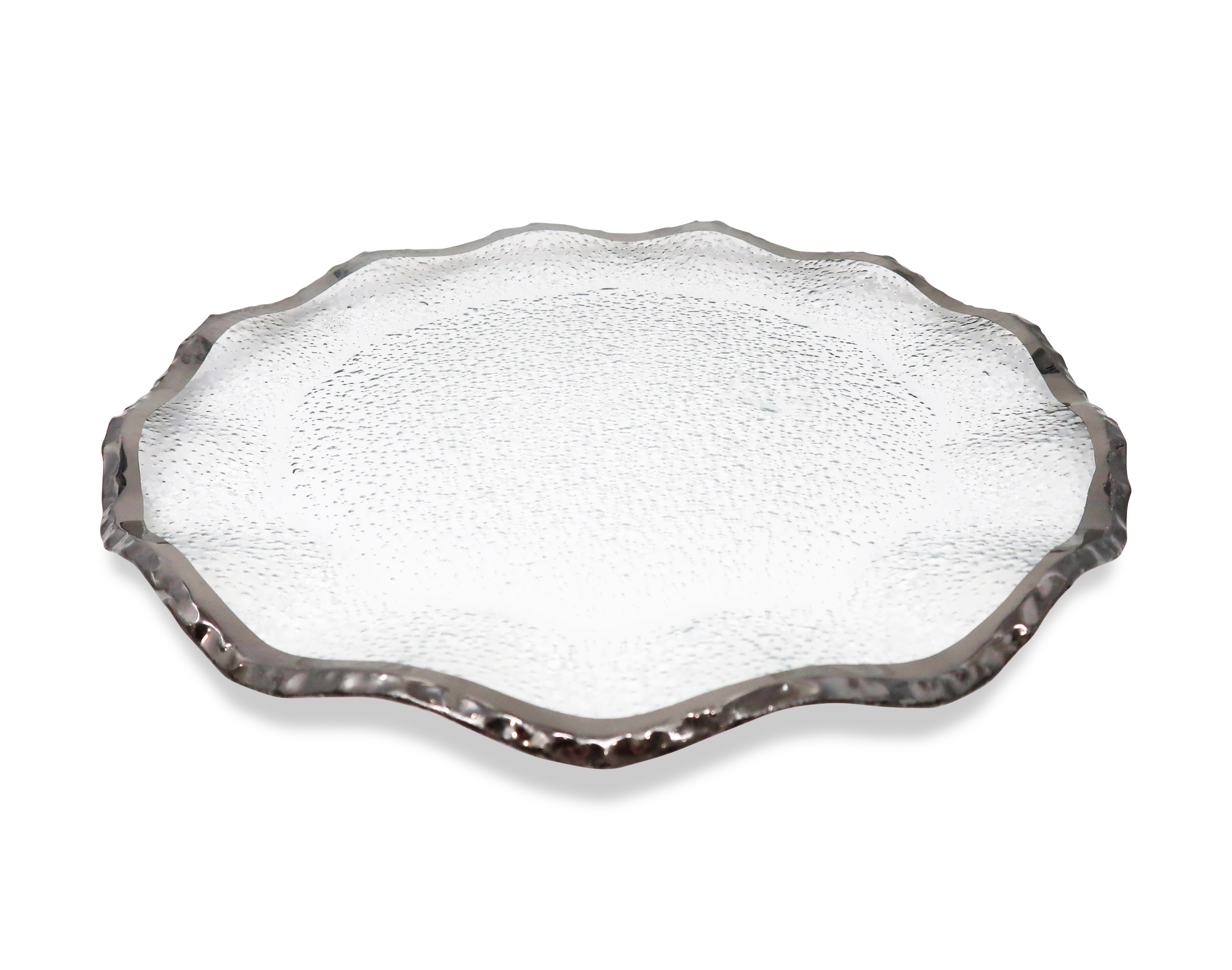 Set of 4 Glass Chargers with Scalloped Rim – Vivience