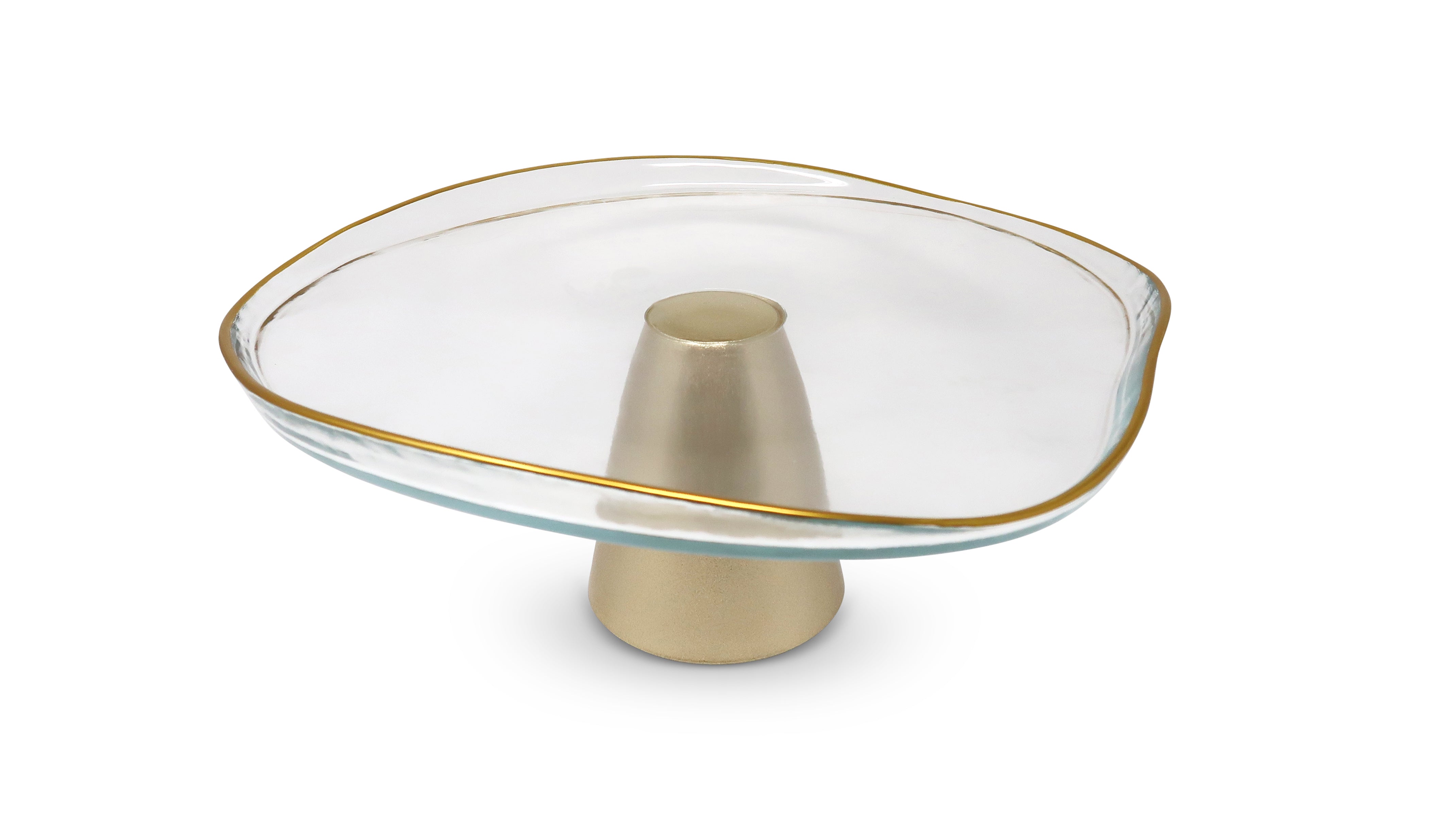 Gold Footed Glass Cake Plate – Vivience