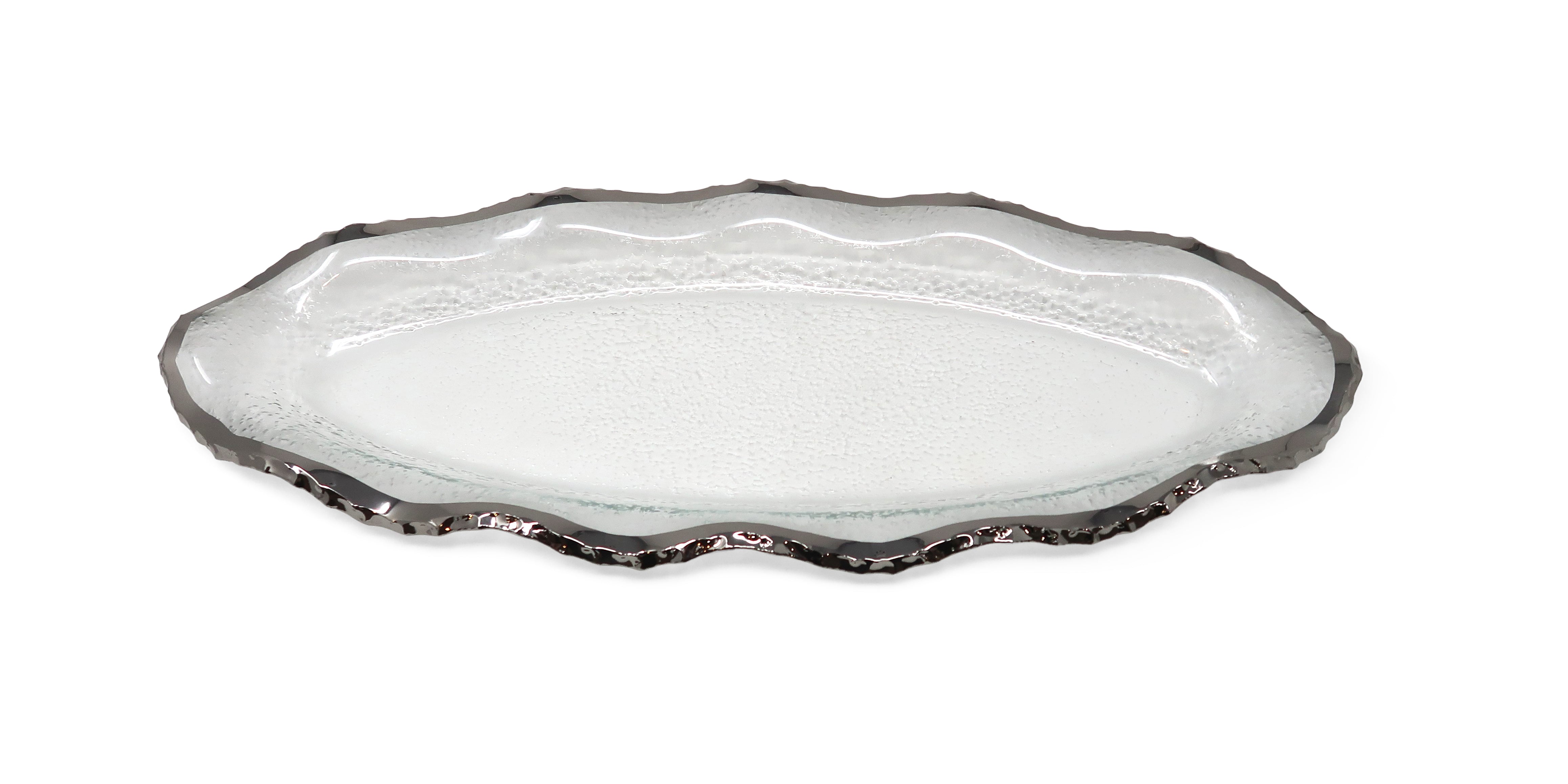 Glass Plate with Silver Scalloped Rim – Vivience