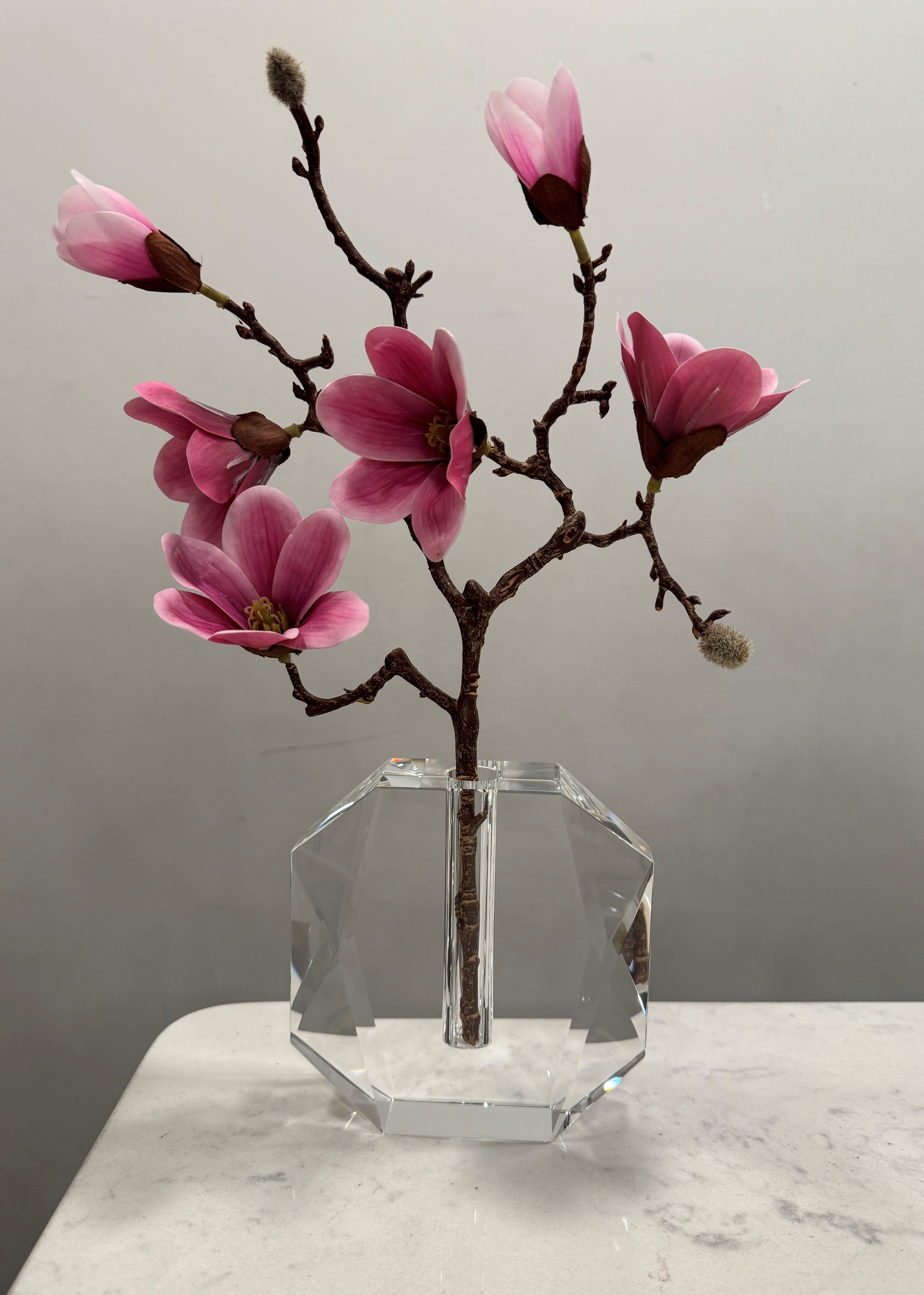 Crystal Bud Vase with a Dimensional Design, 5"H – Vivience