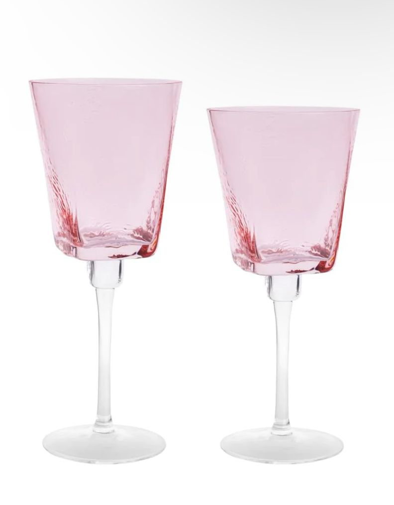 Set Of 6 Hammered Pink Glasses – Vivience