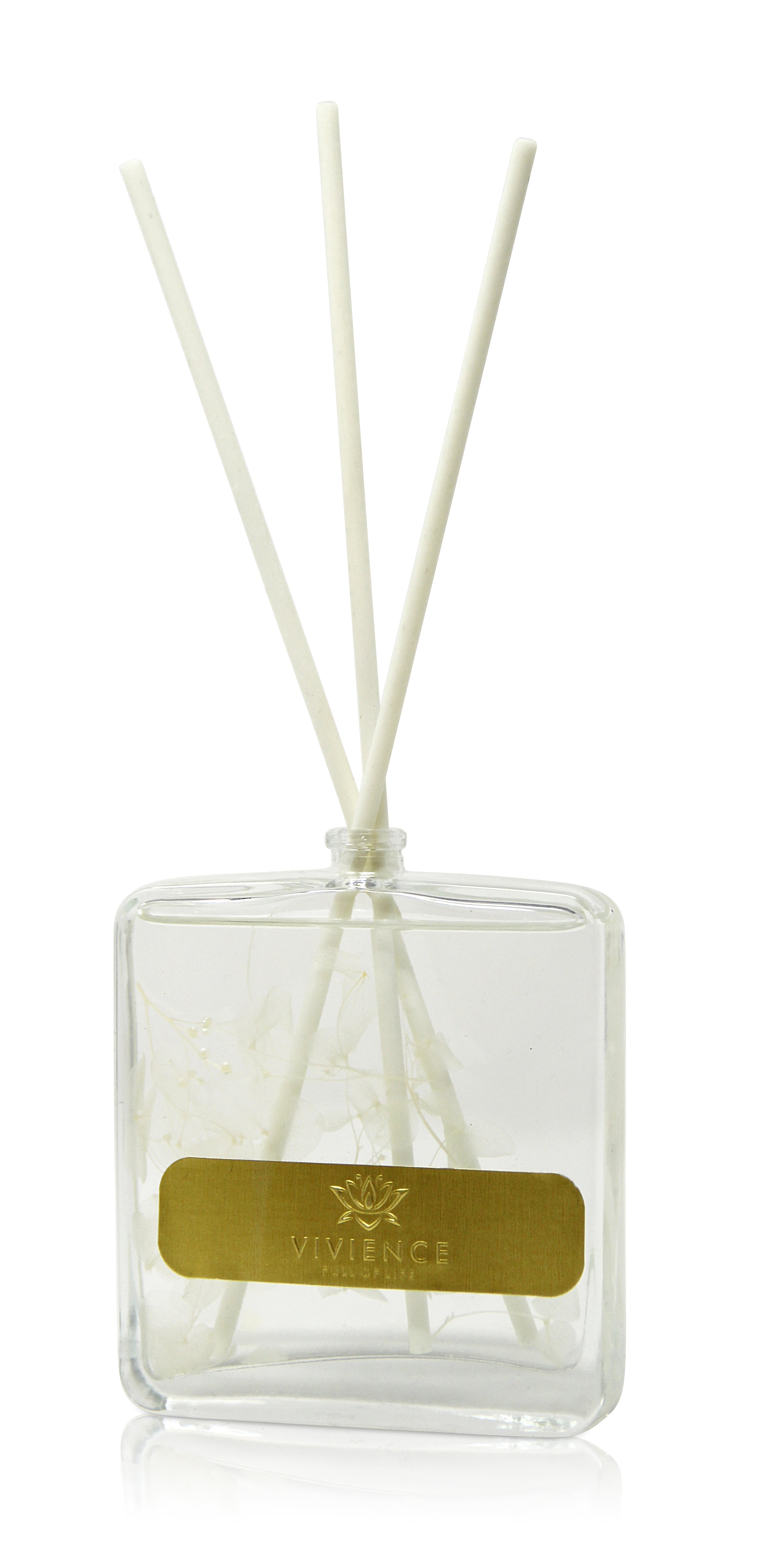 Clear Bottle Reed Diffuser with White Flower and White Reeds, "Cold Wa ...