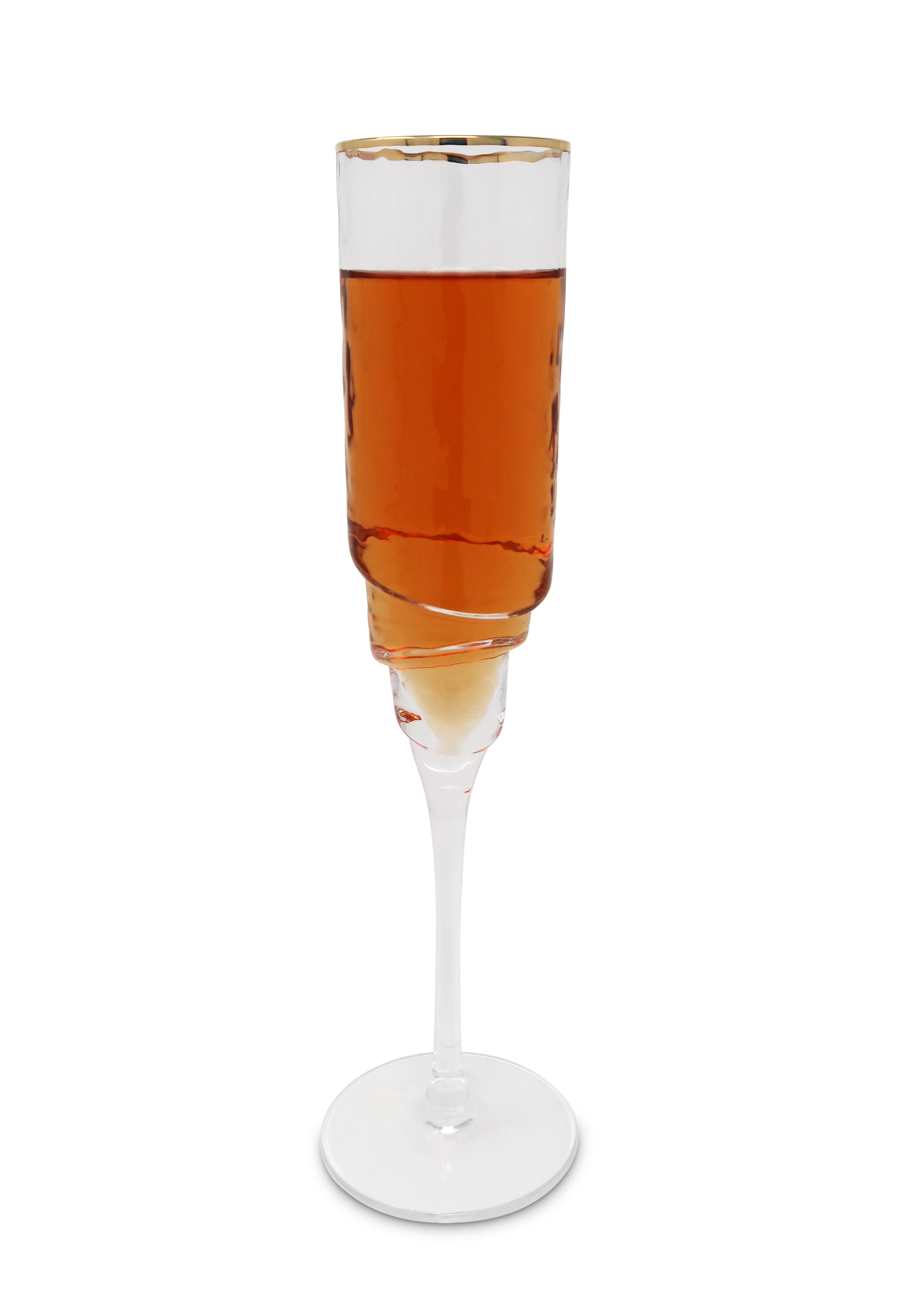 Set of 6 Designed Bottom Glasses with Gold Rim – Vivience