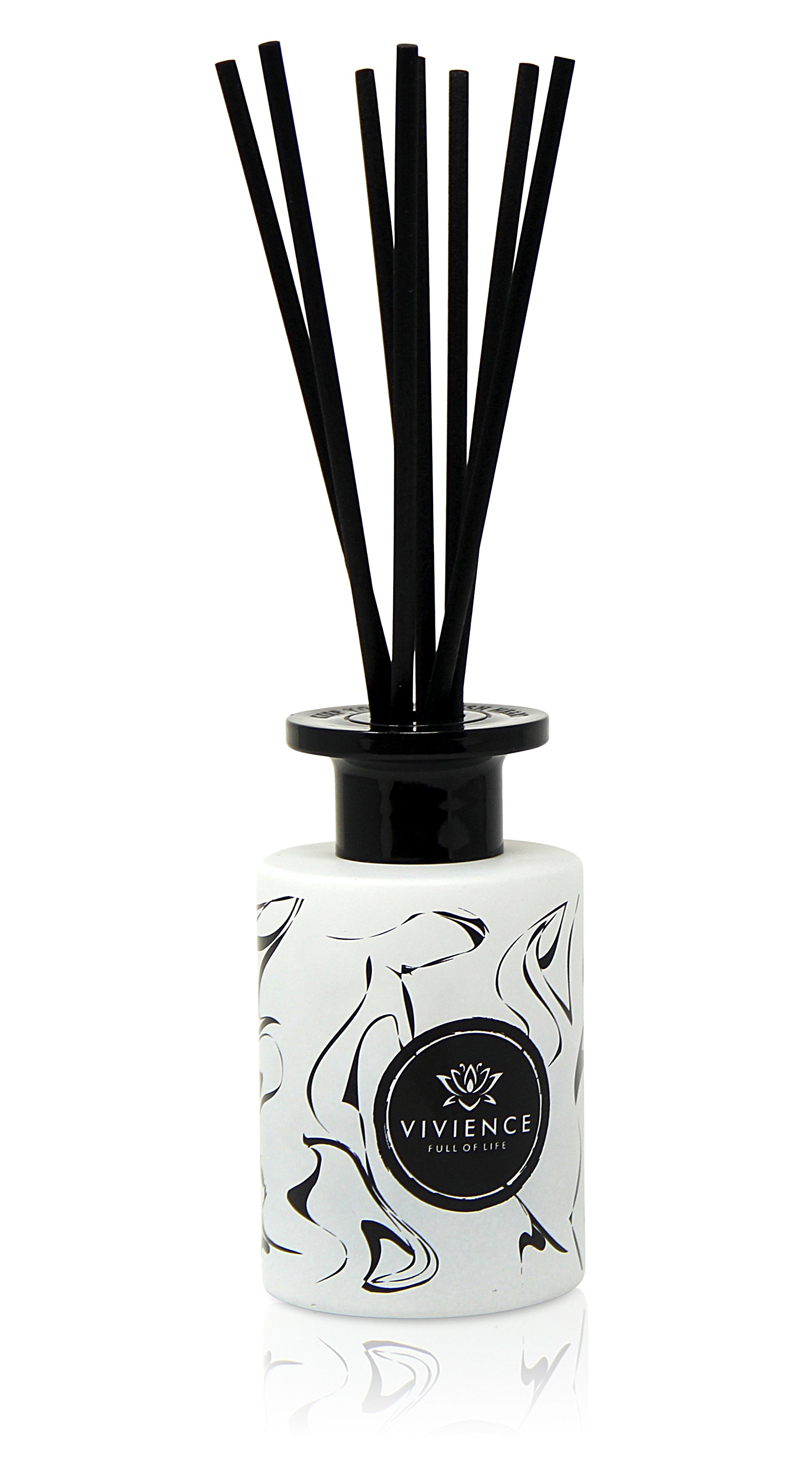White Reed Diffuser with Blake Spotted Design, "Zen Tea" Scent – Vivience